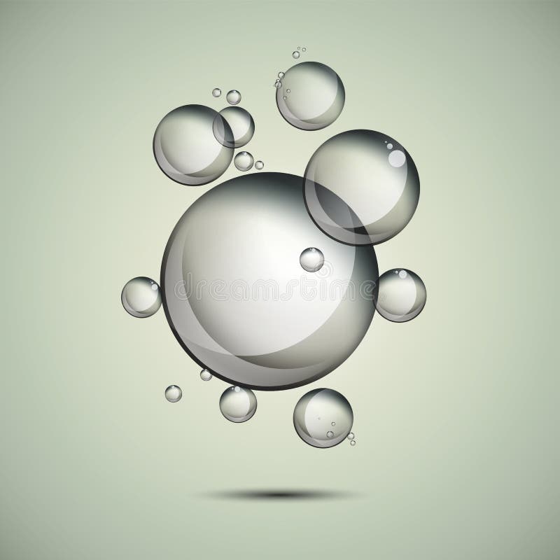 Water Bubble Rising on Clear Background. Stock Vector - Illustration of ...