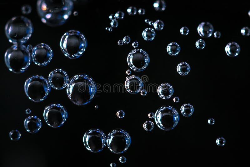 Water Bubbles on Black Background Stock Image - Image of bubbles, ball ...