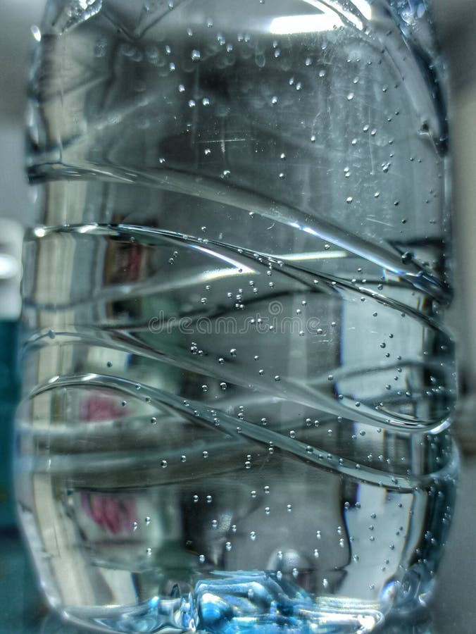 Water Bubbles in the Bottle Stock Image - Image of brand, plastic ...