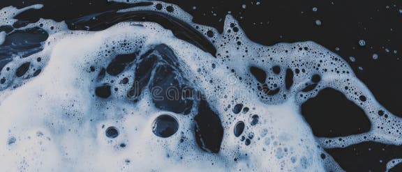 Water Bubbles Creating a Foamy Texture Against a Dark Background ...