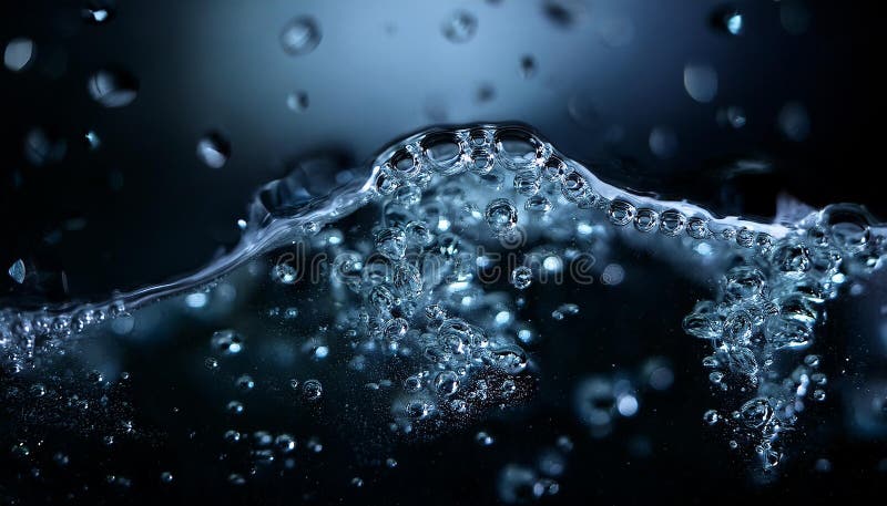 Water Bubbles, Dark Blue Water, Dynamic Visual Effect Stock ...