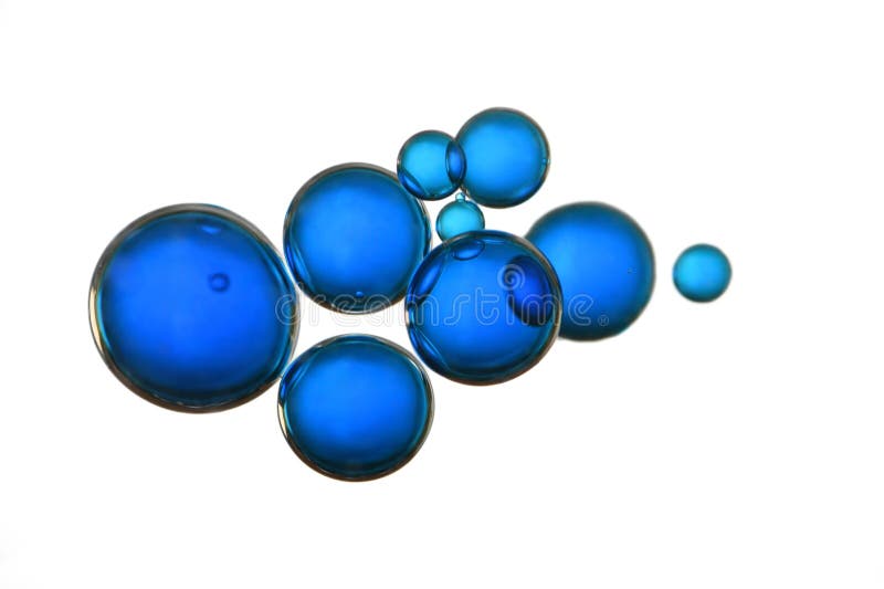 Water Bubbles, Dark Blue Isolated Over a White Sueface Stock Image ...