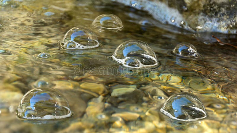 Water Bubbles Floating on the River Stock Image - Image of water, blue ...