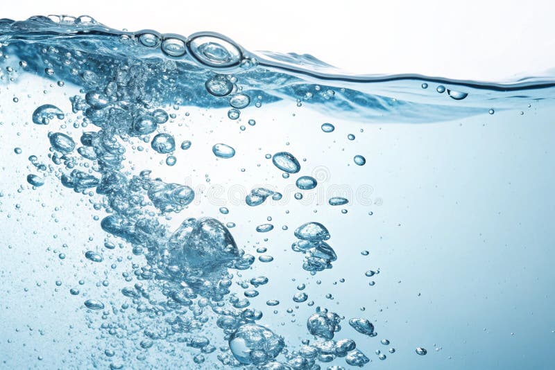 Water Bubbles Floating Up Under the Surface Stock Illustration ...