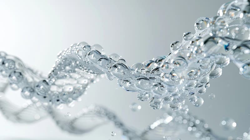 Water Bubbles Flowing in a Helix Pattern Against a White Background ...