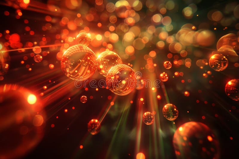 Water Bubbles with Glowing Orbs of Light Pulsating in the Darkness ...