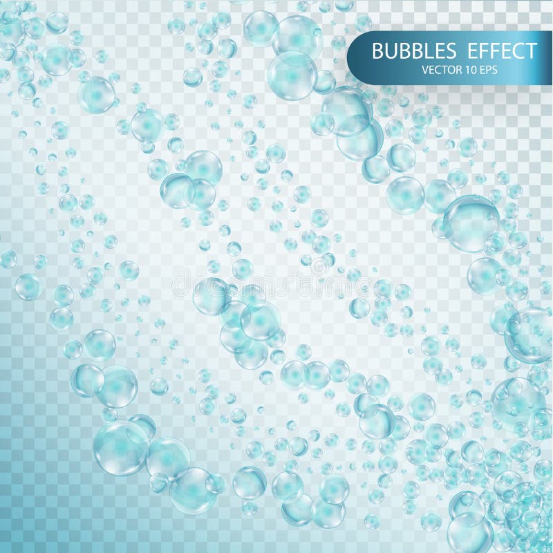 Water Bubbles Isolated on a Transparent Checkered Background. Stock ...