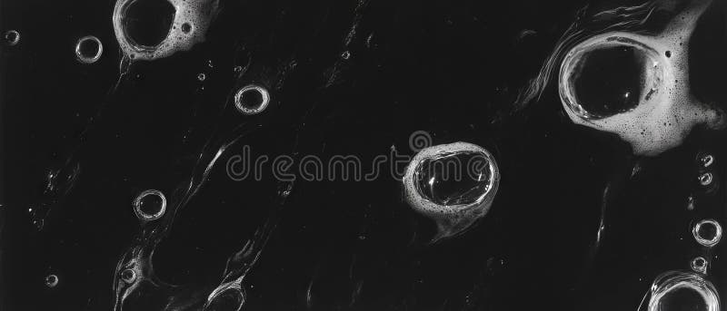 Water Bubbles Overlay Texture with Dynamic Patterns on Black Background ...