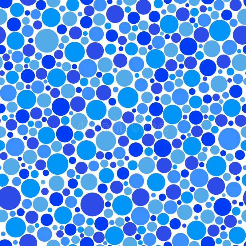 Water Bubbles Seamless Vector Pattern. Blue Circles Polka Dot Background Stock Illustration ...