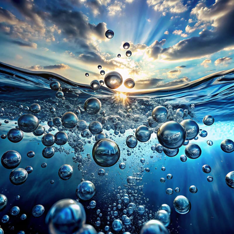 Water Bubbles Streaming Toward the Surface Stock Illustration ...