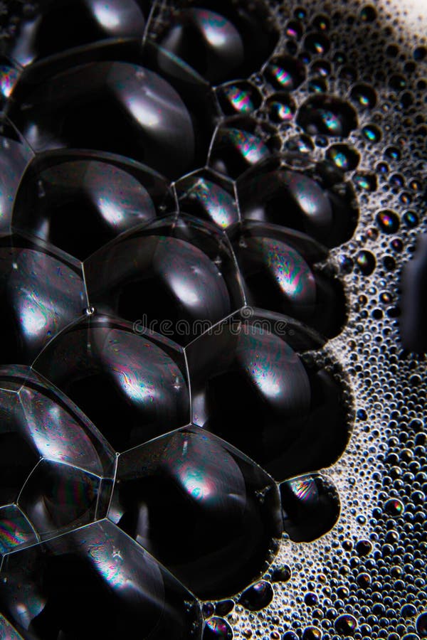 Water and Bubbles Together . Black Bubbles Together Stock Photo - Image ...