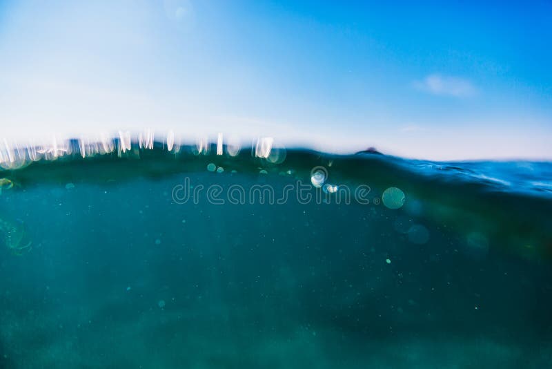 Wave in Ocean and Sky. Water Texture, Underwater. Stock Photo - Image ...