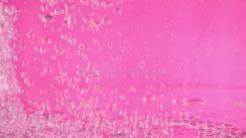 Water Bubbles on Pink Background Stock Video - Video of flowing, pool ...