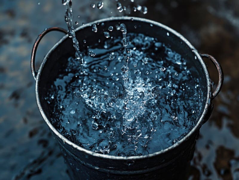 Water Bucket on Table stock photo. Image of life, table - 374613878