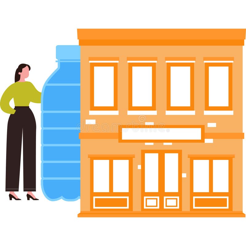 Water Building Vector Illustration that Can Be Easily Modified or Edit ...