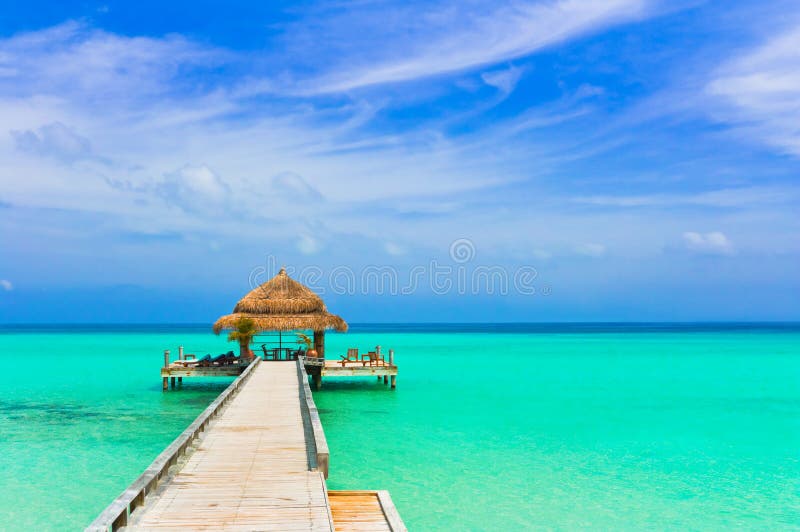 Water cafe on the beach stock photo. Image of coastline - 14750116