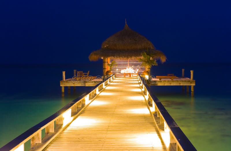 Water cafe on the beach stock photo. Image of coastline - 14750116