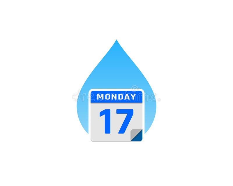 Water Calendar Icon Logo Design Element Stock Vector - Illustration of ...