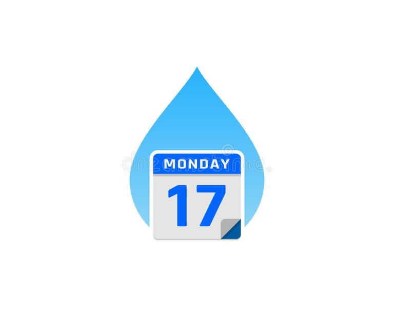 Water Calendar Icon Logo Design Element Stock Vector - Illustration of ...