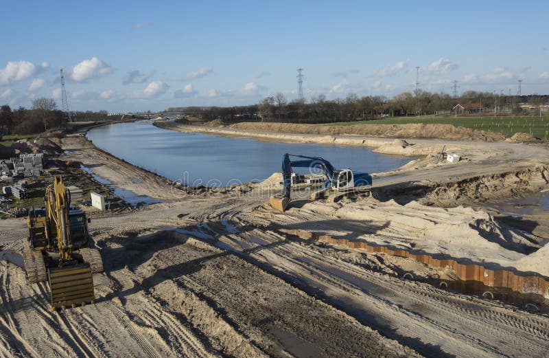 Construction site on water stock image. Image of skyline - 27314879