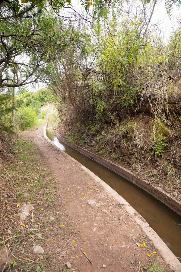 Water canal in Cusco Peru. stock image. Image of field - 236130699