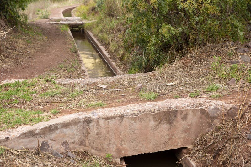 Water canal in Cusco Peru. stock image. Image of flowing - 236130807