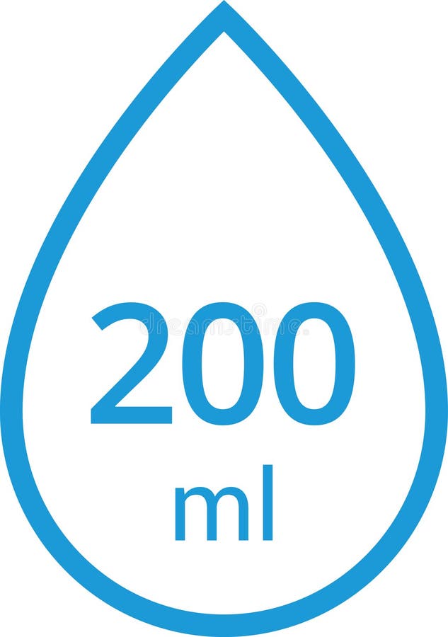 Water Capacity Symbols. Milliliters, Liters. Water Drop Infographic ...