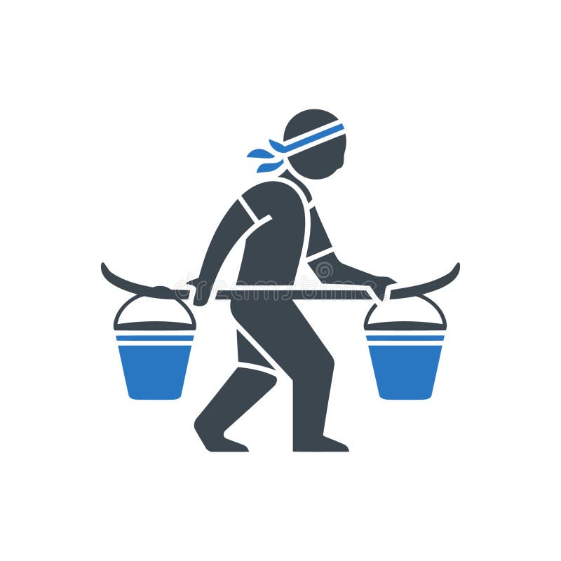 Water Carrier Worker Icon stock vector. Illustration of traditional ...