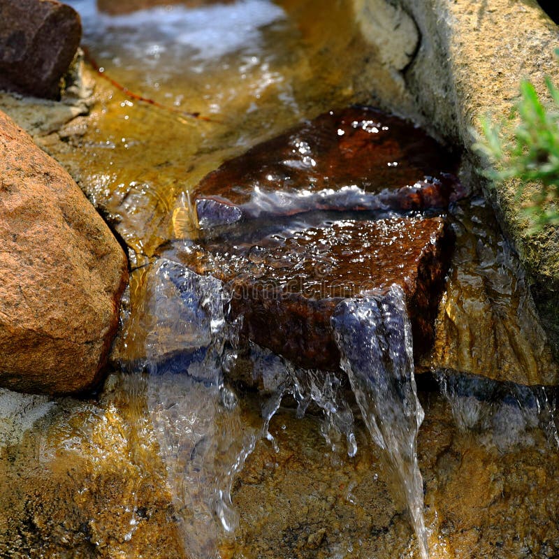 Water Cascade in the Backyard Garden Stock Image - Image of water ...