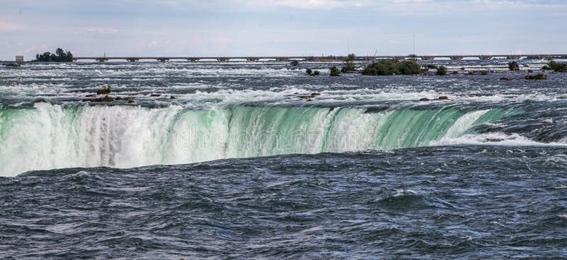 Water Cascades Dramatically Over the Edge of a Grand Waterfall Under a ...