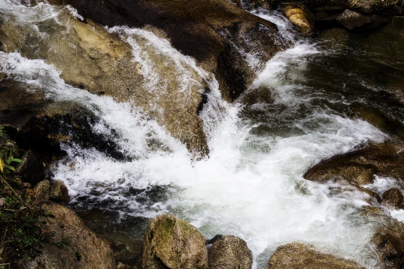 Water Cascading Over Rocks River Peru South America Stock Photo - Image ...
