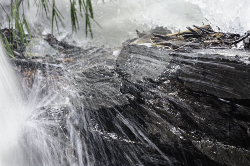 Water cascading rocks stock image. Image of natick, england - 80993745