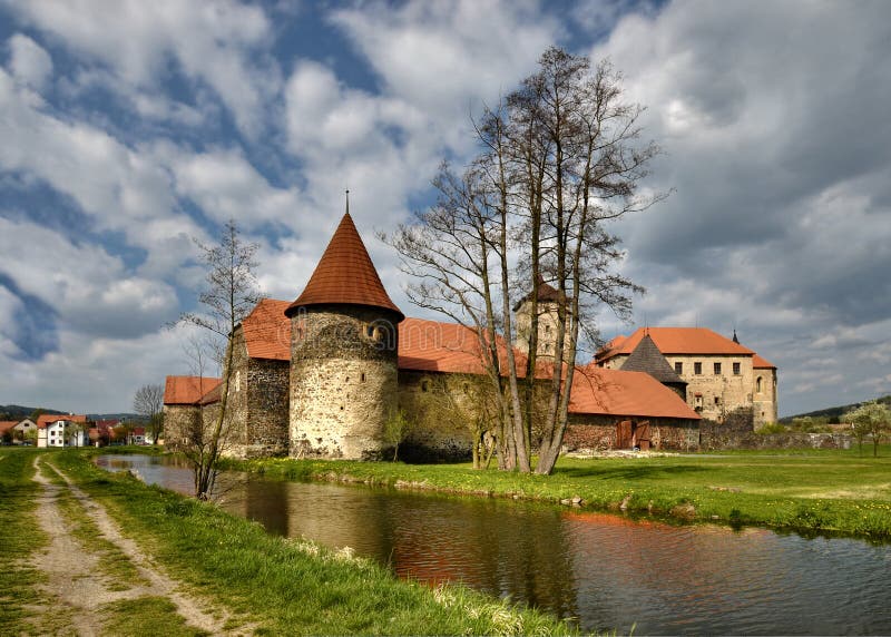 Water castle stock image. Image of historic, trees, blue - 39780859