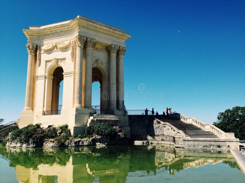 Water castle stock photo. Image of france, roman, montpellier - 43717636