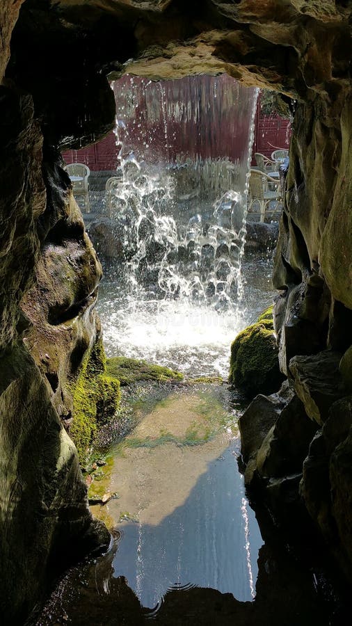 Water cave garden stock image. Image of garden, water - 70495281