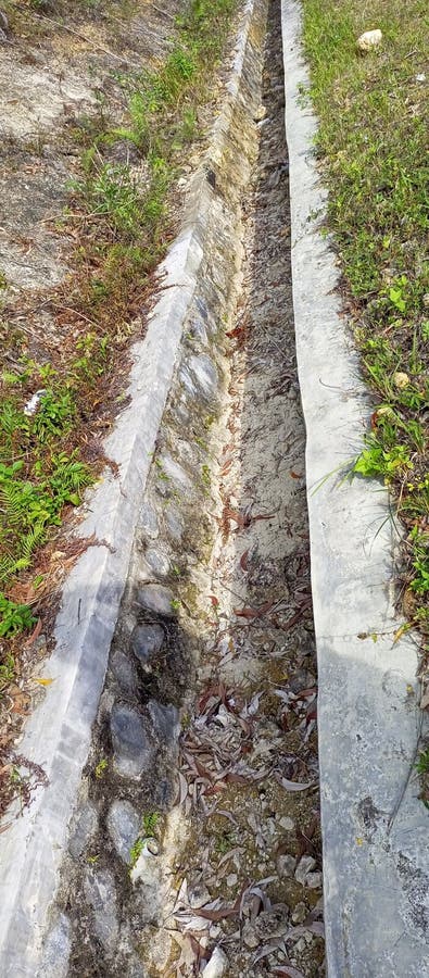 Water Channel without Water in Dry Season Stock Photo - Image of route ...