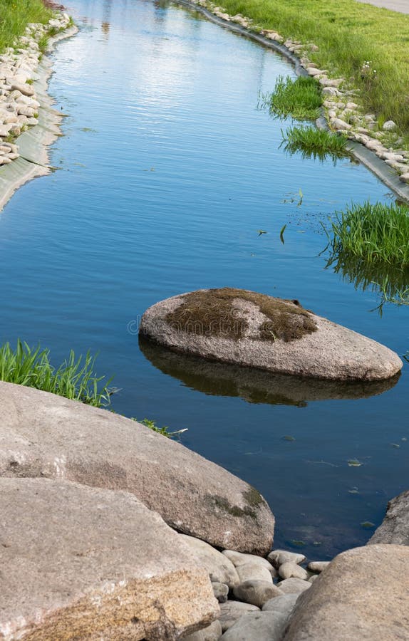 Water Channel in the Park in Spring Stock Image - Image of culture ...