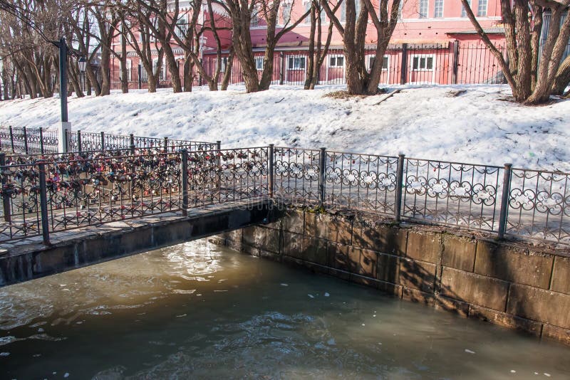 The Water Channel in Park a Spring Sunny Day Stock Image - Image of ...