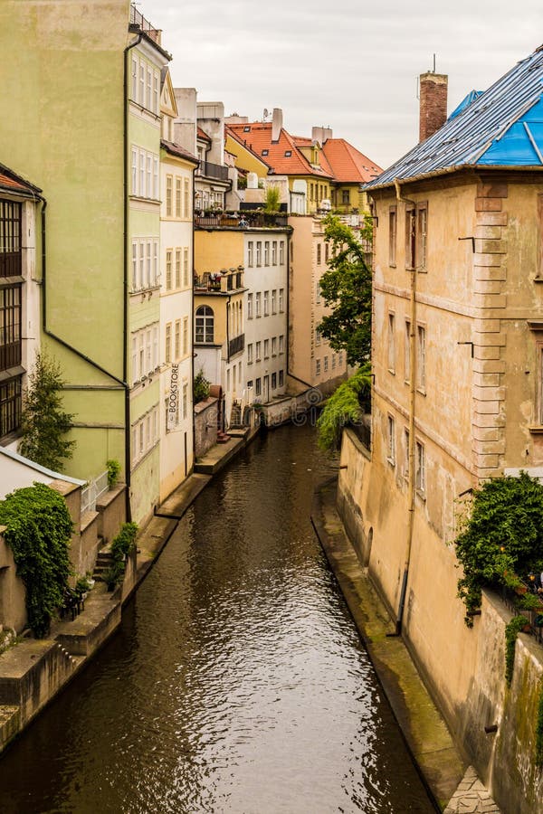 Water channel in Prague editorial stock photo. Image of canal - 138102973