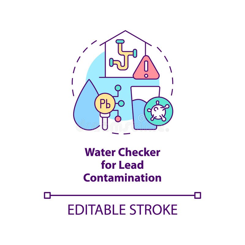 Water Checker for Lead Contamination Concept Icon Stock Vector ...