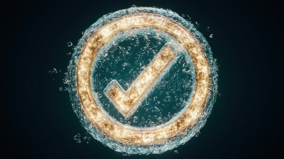Water Checkmark, Approval Concept Stock Image - Image of luxury ...