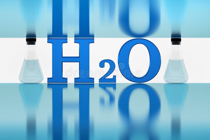 H2O De Model En Chemische Formule Van De Watermolecule Vector ...