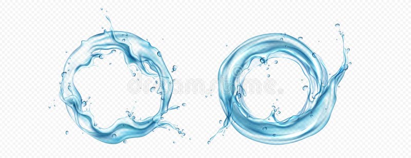 Water Circle Splash, Round Swirl Realistic Vector Stock Vector ...