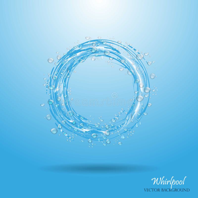 Water Circle. Whirlpool, Realistic Water Droplets. Vector Illustration ...