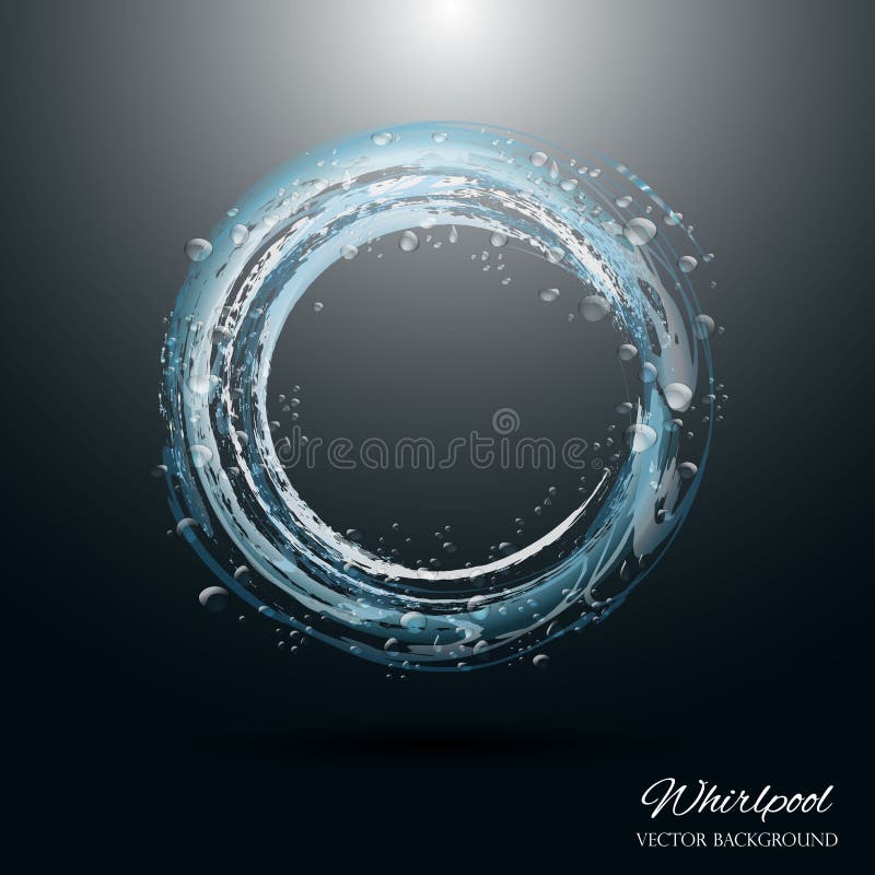 Water Circle. Whirlpool, Realistic Water Droplets. Vector Illustration ...