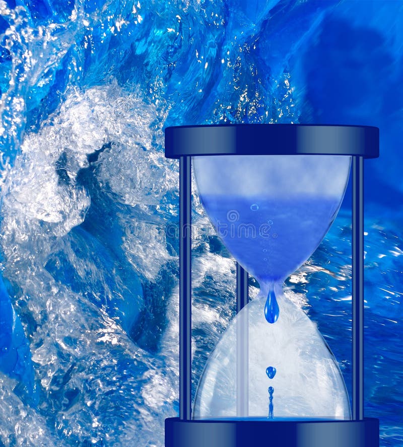 Water Clock on Sea Wave Background Close-up Stock Image - Image of ...