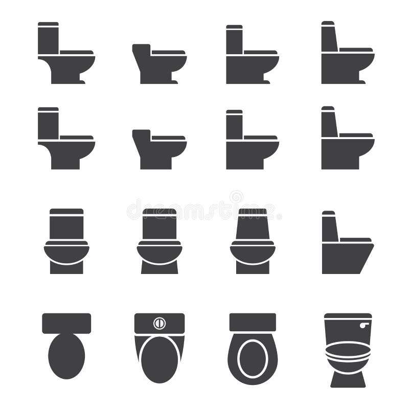 Water closet icon set stock vector. Illustration of outline - 46956749