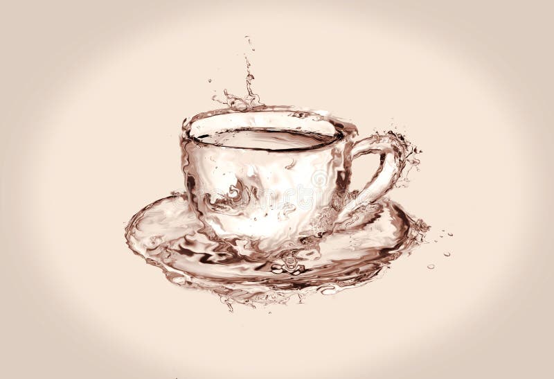 Coffee and Water stock photo. Image of foam, drinking - 121458572