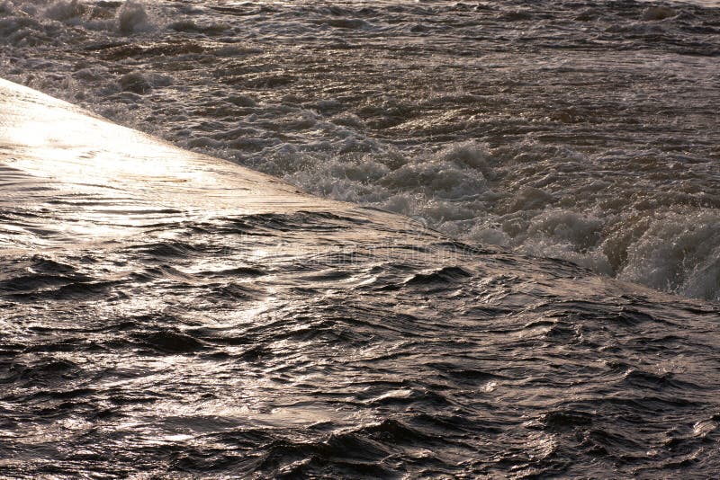 Water Collapsing on Underwater Obstacles 1 Stock Image - Image of ...