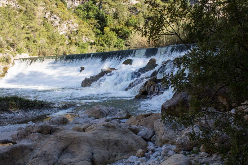 Water Collection Dam on the Serpis River in Valencia, Spain Stock Image ...